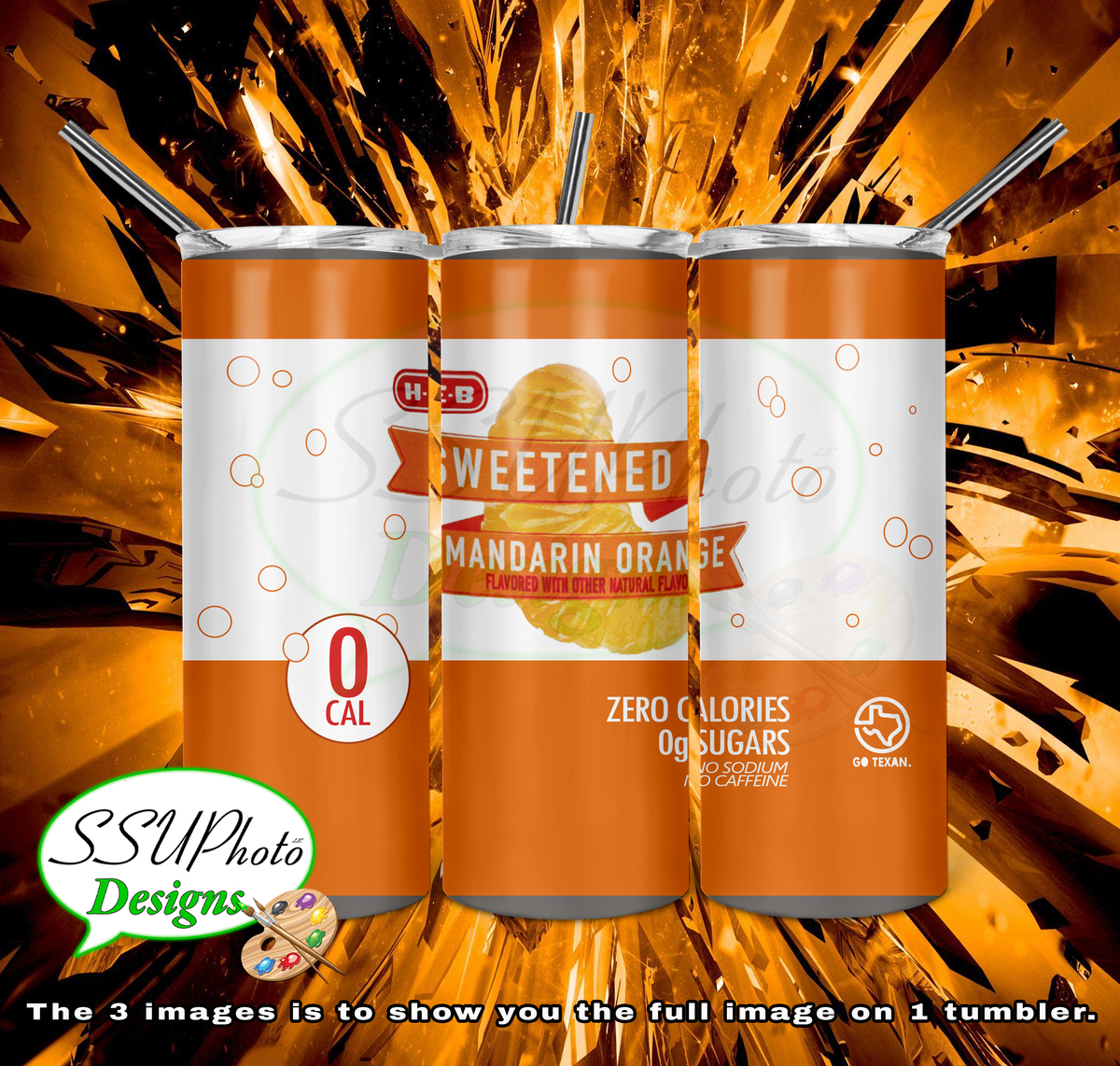HEB Mandarin Sparkling Water Skinny TumblerD Digital Design – SSUPhoto ...