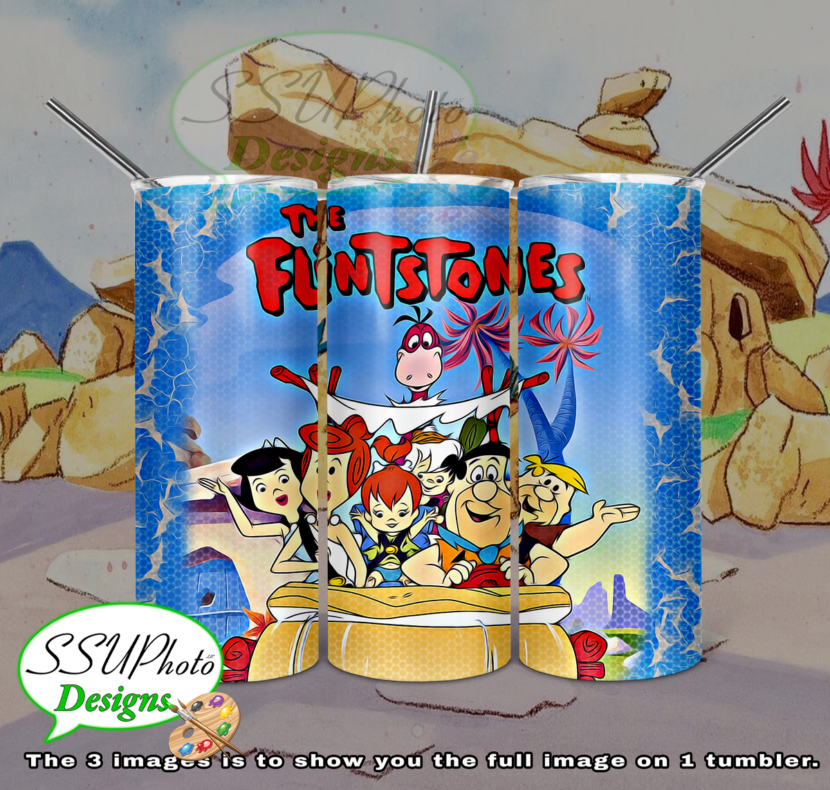 The Flintstones Collection 20 OZ Skinny TumblerD Digital Design ...