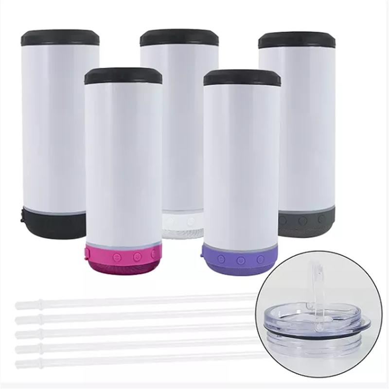 1 case (25) Bluetooth Music 4-1 Can Cooler Mixed Color Sublimation Tum ...